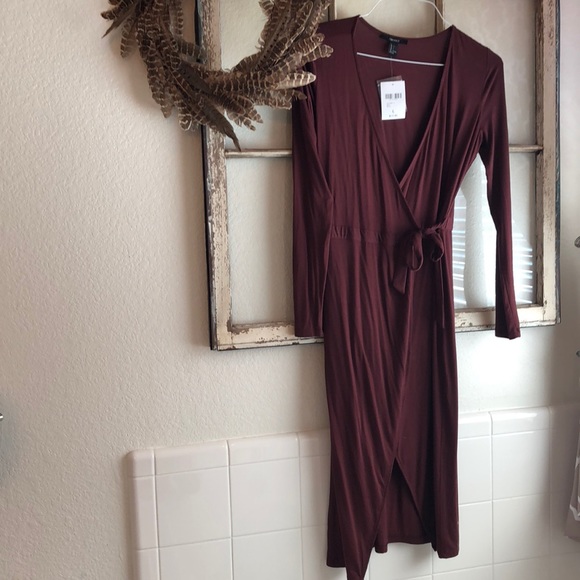 Forever 21 | Dresses | Nwt Burgundy Wrap Dress | Poshmark